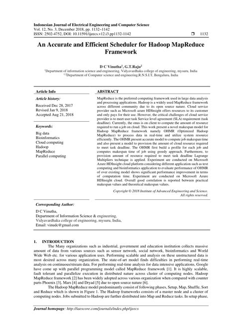 Pdf An Accurate And Efficient Scheduler For Hadoop Mapreduce Framework