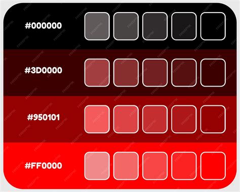 Paleta De Color Rojo Negro Vector Colores Oscuros Catálogo Rgb Colores