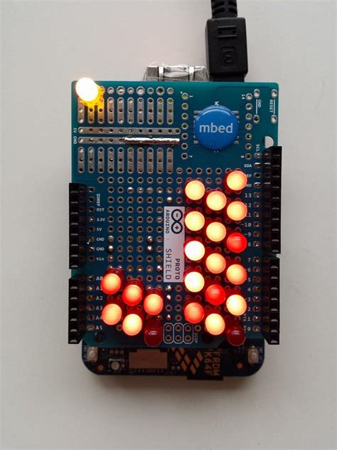 Mbed ProtoLED Shield Example Program Using The Mbed 23 LEDs Prototype