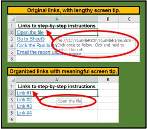 Toms Tutorials For Excel Making Your Hyperlinks User Friendly Tom Urtis