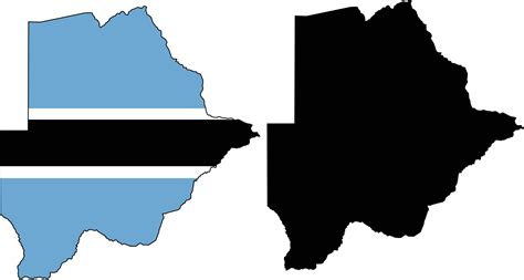 Botswana Map On White Background Botswana Country Flag Inside Country