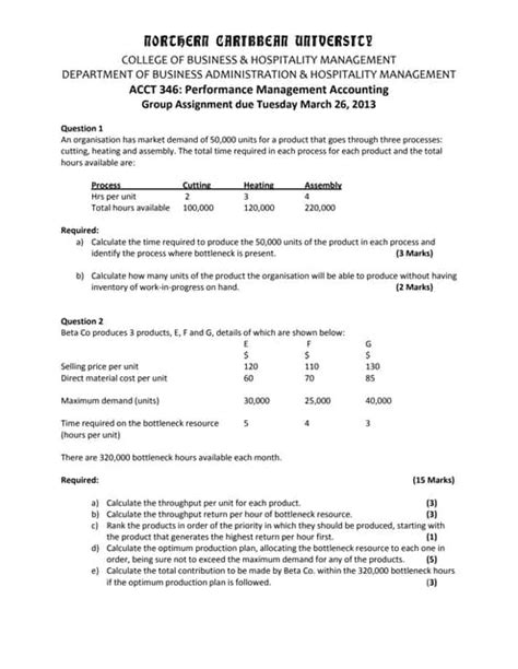 Throughput Accounting Assignment Docx Business Accounting And Finance