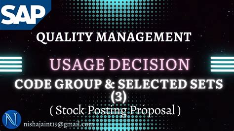 Sap Qm Configuration Ud Catalog Stock Posting Proposal Qs41 Qs51 Sap Quality Management
