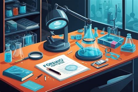 Premium Photo Forensics Lab Section Vector Flat Illustration With