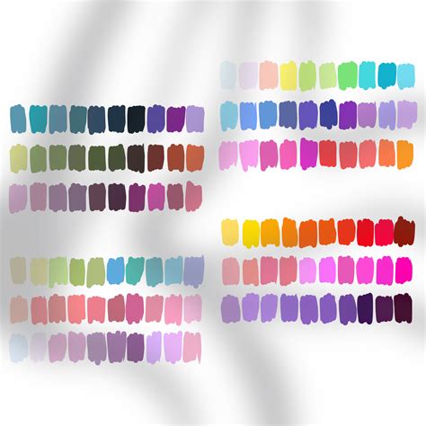 Procreate Color Palettes Color Palette Bundle With Hundreds Of Colors Color Swatches