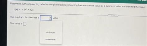 Solved Determine Without Graphing Whether The Given