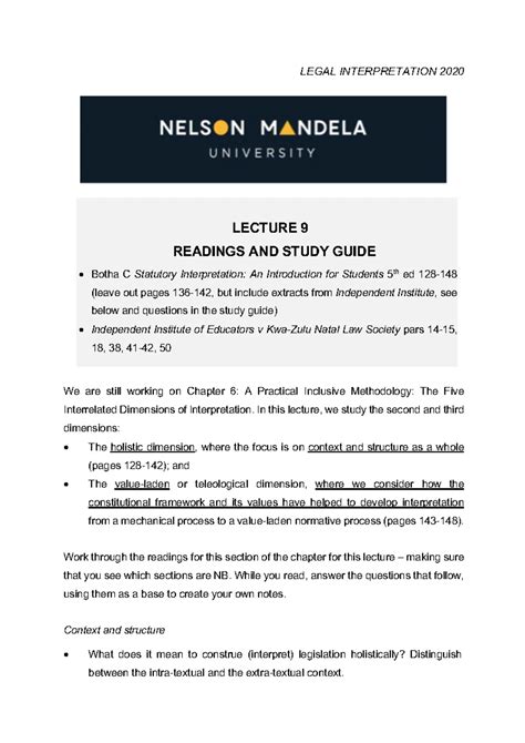 Legal Interpretation Chapter 5 And 6 Legal Interpretation Text In Context Approach Key