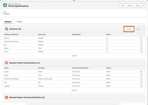 assign attributes to attribute categories