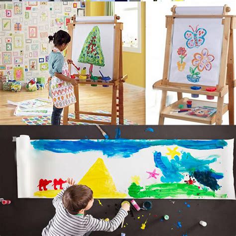 아동용 페인트 종이 롤 스케치 낙서 쓰기 그림 그리기 종이 롤 남아 여아 가정 학교 유치원 회화 용품