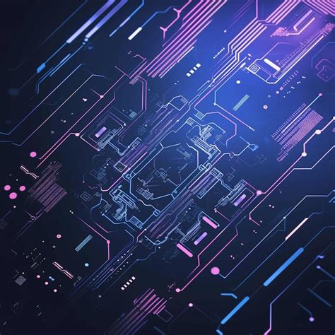 Premium Photo Abstract Electronic Circuit Board With Vibrant Blue And Pink Lines For Social