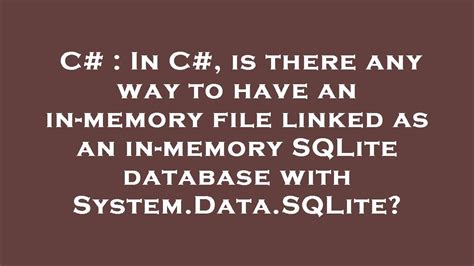 C In C Is There Any Way To Have An In Memory File Linked As An In