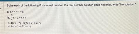 Solved Solve Each Of The Following If X Is A Real Number If Chegg Com