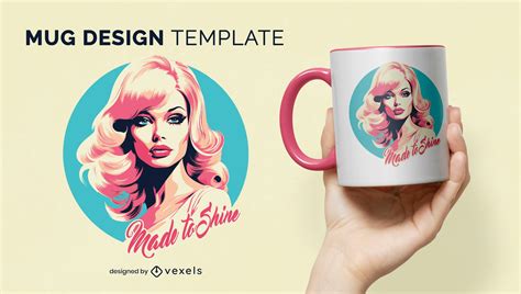 Baixar Vetor De Projeto De Caneca De Mulher Loira Vintage