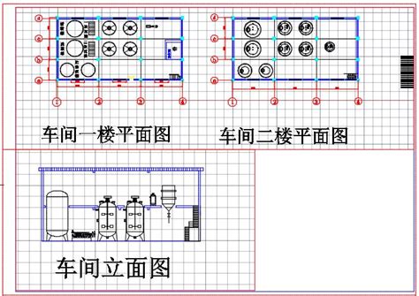 食品厂生产黄酒工艺流程图及生产车间平面布置图和立面图cad图纸 Autocad 2013 模型图纸下载 懒石网