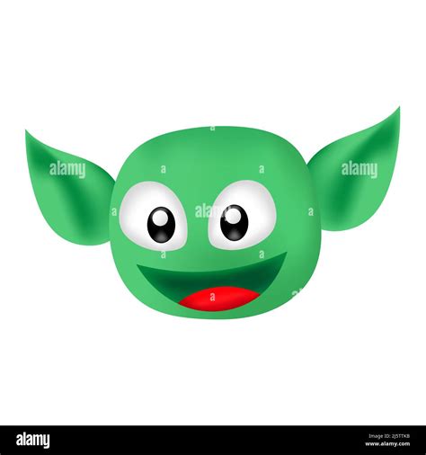 Smiling Face Green Monster Dwarf Stock Vector Image And Art Alamy