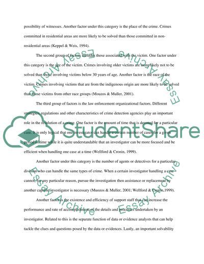 Solvability Factors Essay Example Topics And Well Written Essays