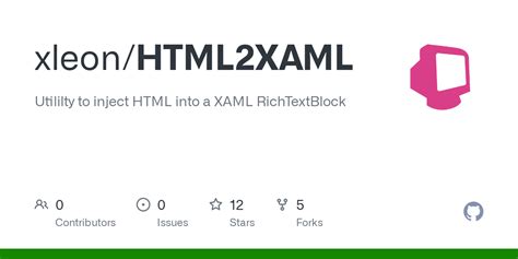 Github Xleonhtml2xaml Utililty To Inject Html Into A Xaml Richtextblock