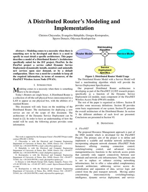 pdf a distributed router s modeling and implementation