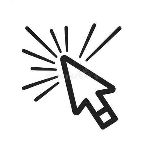 Glowing Computer Mouse Cursor Clicking Radiating Light Rays