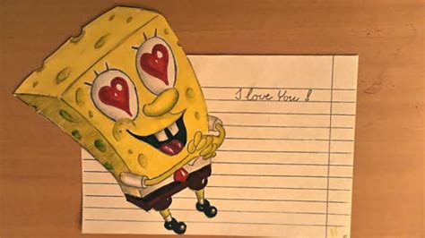 How To Draw Spongebob Squarepants 3d Effect For Valentines Day Youtube
