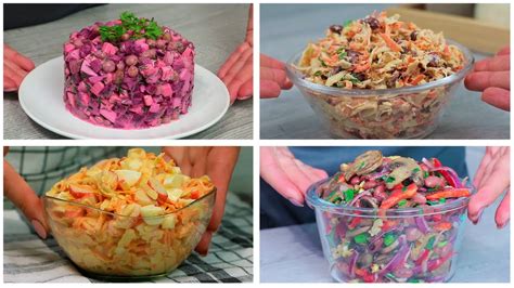 5 Простых салатов на каждый день вкусно и быстро Youtube