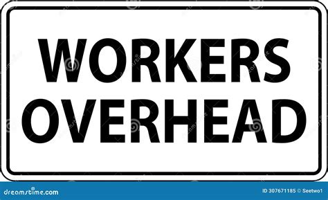 Warning Falling Debris Sign Workers Overhead Falling Objects Stock Vector Illustration Of