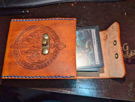 Leather Tcg Deckbox And Leather Hand Bound Notebook Made On A Glowforge Glowforge Owners Forum
