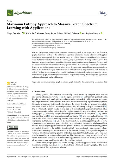 PDF Maximum Entropy Approach To Massive Graph Spectrum Learning With Applications