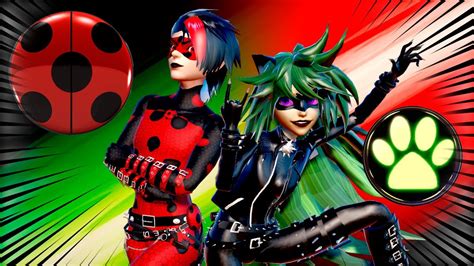 Miraculous Ladybug Multiverse Shadybug And Claw Noir Genderbend