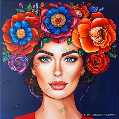 Ai创作图手绘艺术女人花挂画 欧美时尚艳丽艺术画 美容所装饰画 手绘女人花抽象装饰画 美女插画海报 整容整形花季少女插画 女性插画绘画时尚彩绘 妇女节时尚女性装饰画 面部美容美容壁画 现代美女