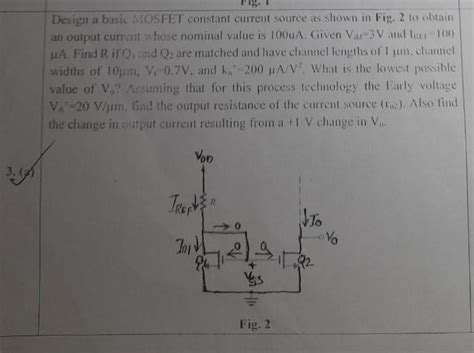 Design A Basic MOSFET Constant Current Source As Chegg