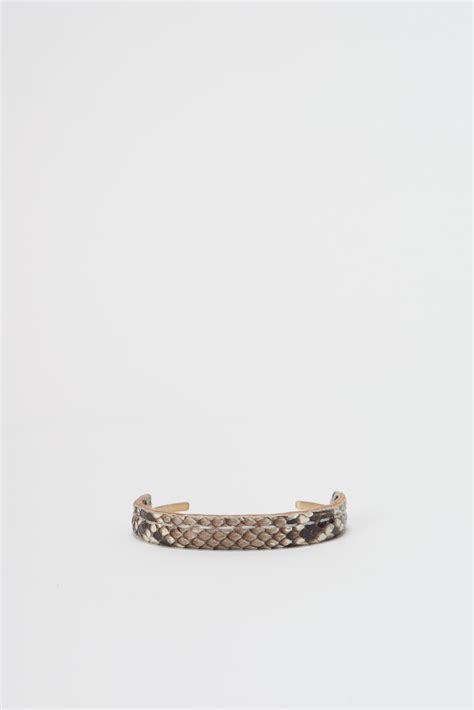 Hender Scheme 「python Brass Bangle S Natural Python」 Sister