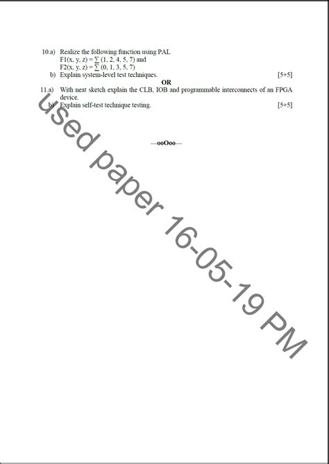 JNTUH B Tech Vlsi Design May 2019 Question Paper University Question Papers
