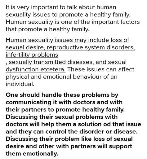 How Should One Deal With Human Sexuality Issues To Promote Healthy Family Brainly Ph