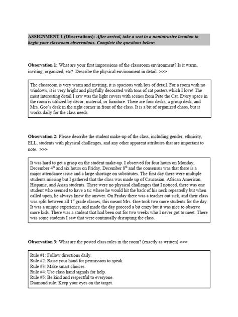 edu 201 assignment 1 observations 1 pdf classroom