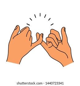 Pinky Promise Hands Gesturing Vector Stock Vector Royalty Free