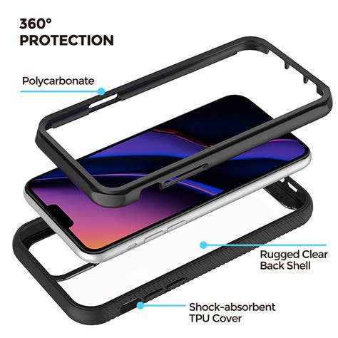 Casebus Rugged Bumper Phone Case Flexible Frame Hybrid Transparent Shockproof Heavy Duty