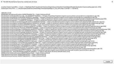 Ark Crashing After Assertion Error Rark