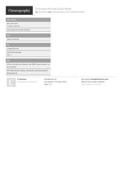 19 Cmd Cheat Sheets Cheat Sheets For Every Occasion