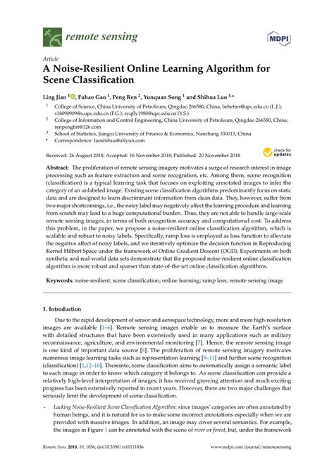 PDF A Noise Resilient Online Learning Algorithm For Scene Classification
