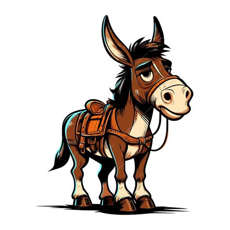 Premium Vector Cartoon Mule Vector Illustration