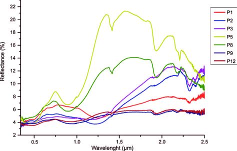 Reflectance Spectra Curves Obtained For All Magnetically Concentrated