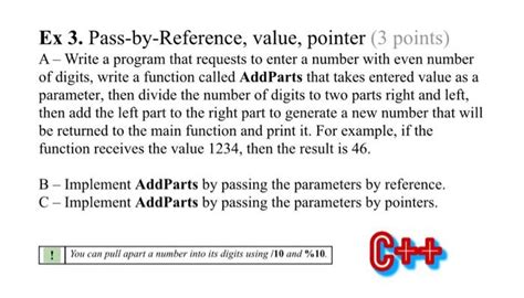 Solved Ex 3 Pass By Reference Value Pointer 3 Points A