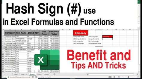 Excel Hash Sign When Should You Use The Hash Sign ️⃣ In Excel Formulas To Make Youtube