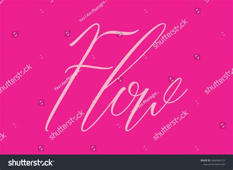 Flow Cursive Typography White Color Text Stock Vector Royalty Free