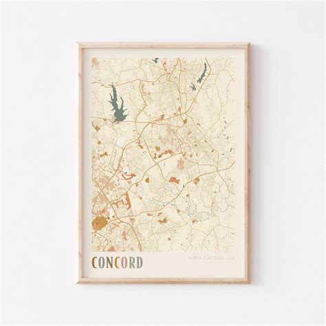 Concord Map Poster Concord Print Concord Poster Concord Wall Art North Carolina Travel T