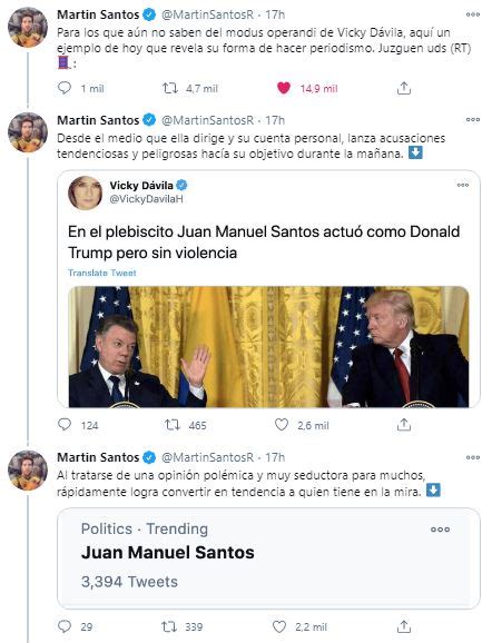 Encontrón En Twitter Entre Vicky Dávila Y Martín Santos Infobae