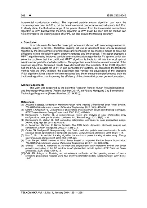 Mppt For Photovoltaic System Using Multi Objective Improved Particle