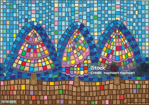 나무 소나무 화려한 디자인 모세 스테인드 글라스 일러스트 벡터 스테인드글라스에 대한 스톡 벡터 아트 및 기타 이미지 스테인드글라스 Film Festival 개념