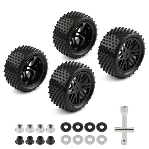Buy Rchobbytop 4 Pack 12mm Hex 1 10 Off Road RC Buggy Wheels And Tires Set W Lock Nuts And